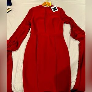 Aliava | Dresses | An Aliava Brand Midi Dress Deep Red Size Xl With ...